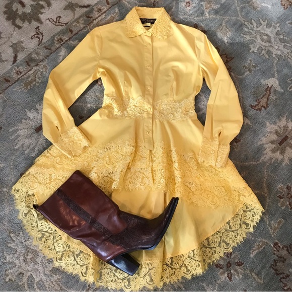 Marc Bouwer | Tops | Marc Bouwer Yellow Peplum High Fashion Tunicrodeo ...